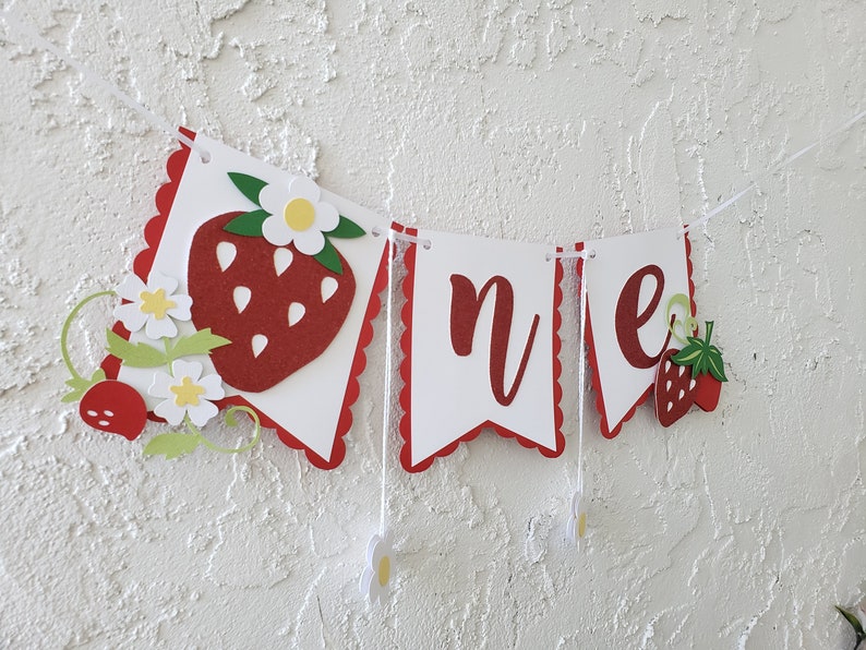 Strawberry One Banner Berry High Chair Banner Strawberry - Etsy