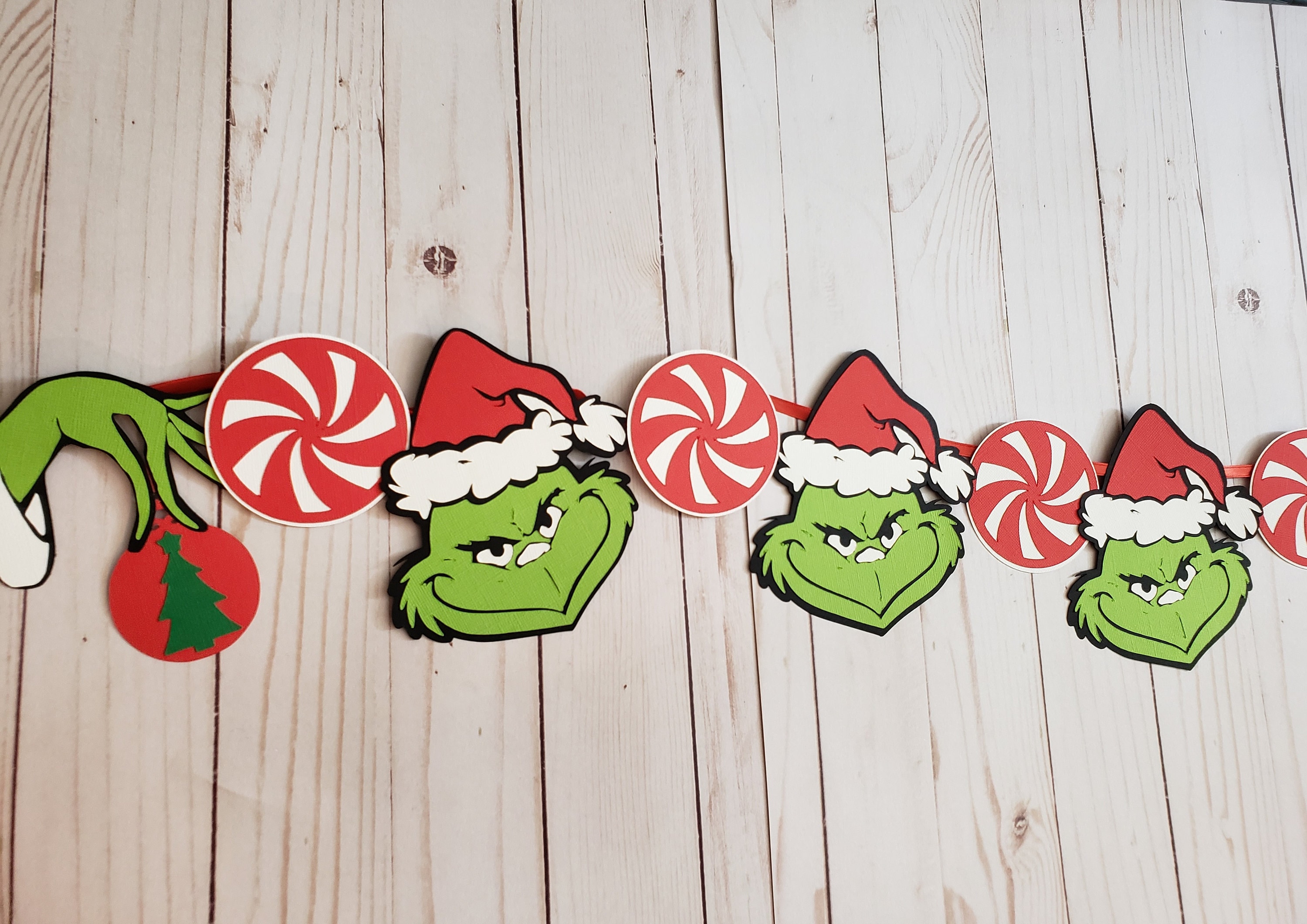 Grinch banner Grinch garland Grinch Christmas decor | Etsy