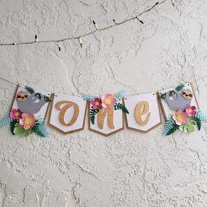 Sloth High Chair Banner sloth One Banner first Birthday | Etsy