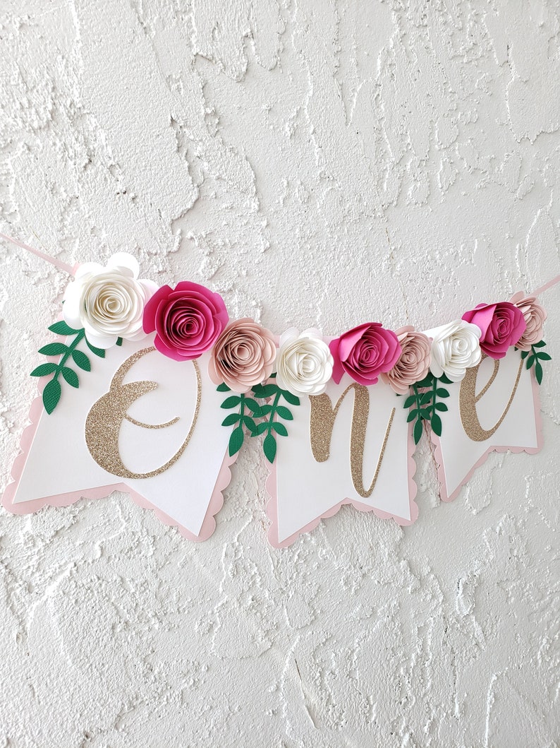 Flower One Bannerfloral One Bannerone High Chair Flower - Etsy