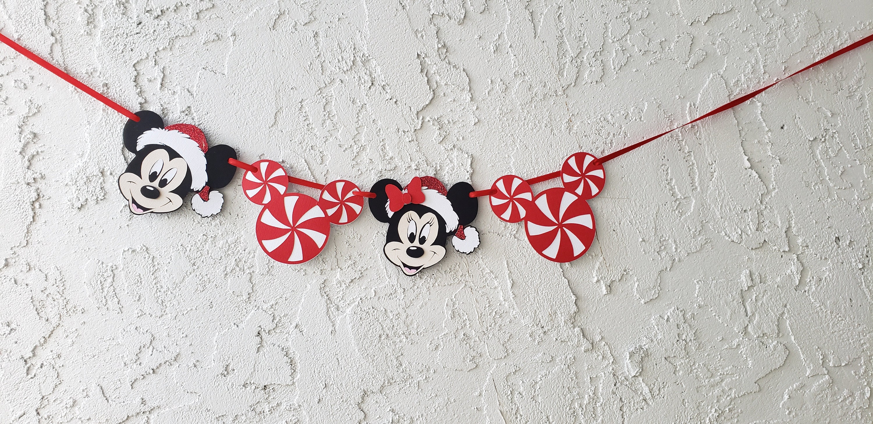 Christmas Mickey Mouse Garland, Holiday Home Decor - Etsy