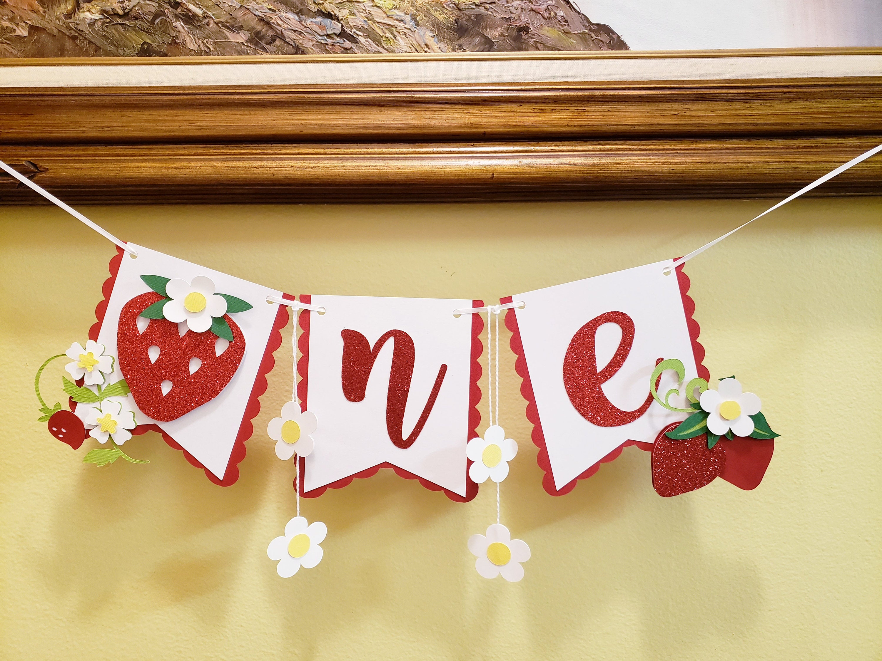 Strawberry One Banner Berry high chair banner Strawberry | Etsy
