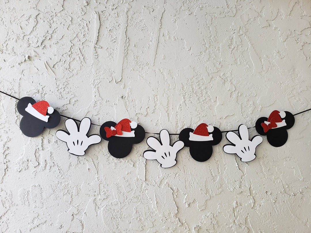 Christmas Mickey Garland, Minnie Garland, Mickey Glove Garland-disney ...