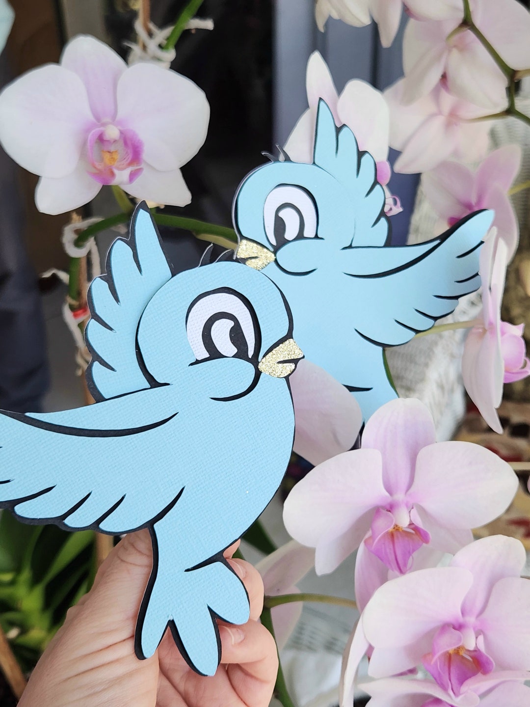 Cinderella Blue Birds Decor:card Stock Party Decorations (set of 2) - Etsy