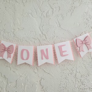 Bow Birthday,pink Girl Birthday Banner,bow Party Decor, First Bow ...
