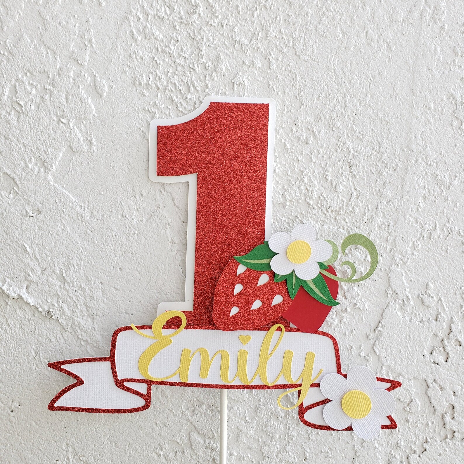 Strawberry Cake Topperberry Cake Topper One Cake Topper - Etsy