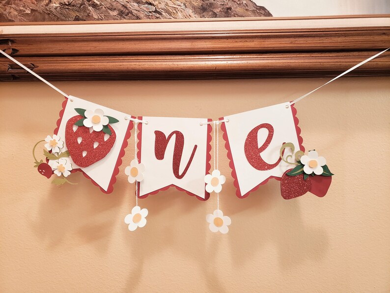 Strawberry One Banner Berry High Chair Banner Strawberry - Etsy