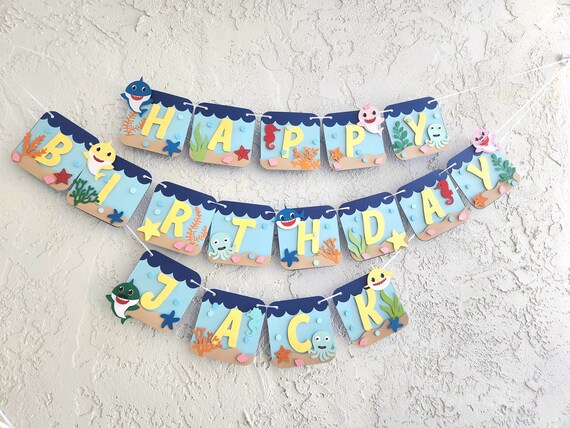 Shark Birthday Banner