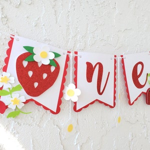 Strawberry One Banner Berry high chair banner Strawberry | Etsy