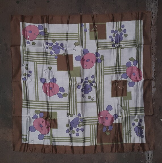 Vintage Asian Floral Scarf - Gem