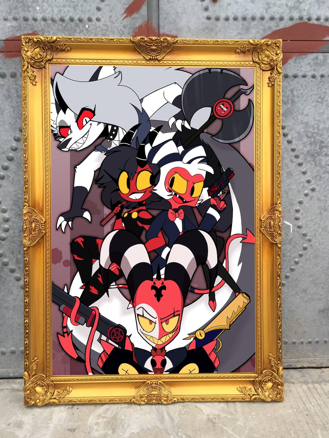 Helluva Boss IMP Portrait - Blitzø Moxxie Millie Loona - Fanart - Etsy