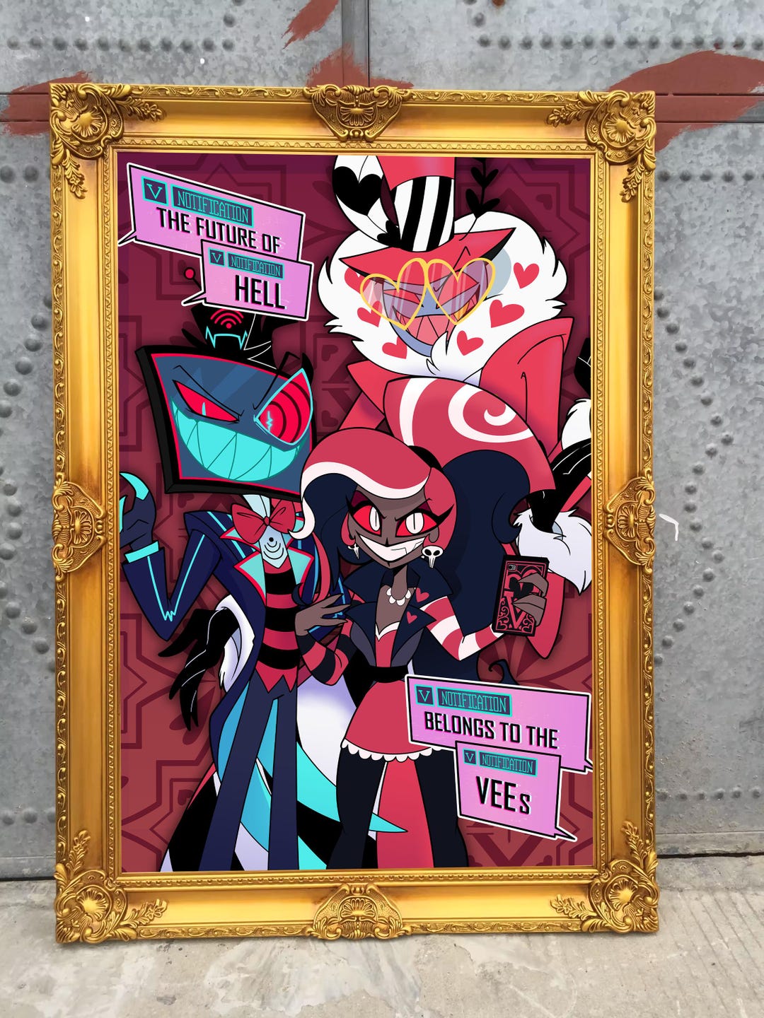 Helluva Boss the Vees Portrait - Vox Valentino Velvette - Fanart - Etsy