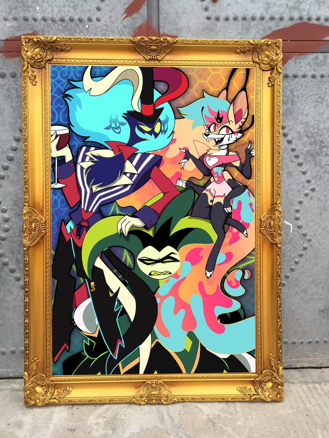 Helluva Boss Three Deadly Sins Portrait - Asmodeus Beelzebub Mammon ...