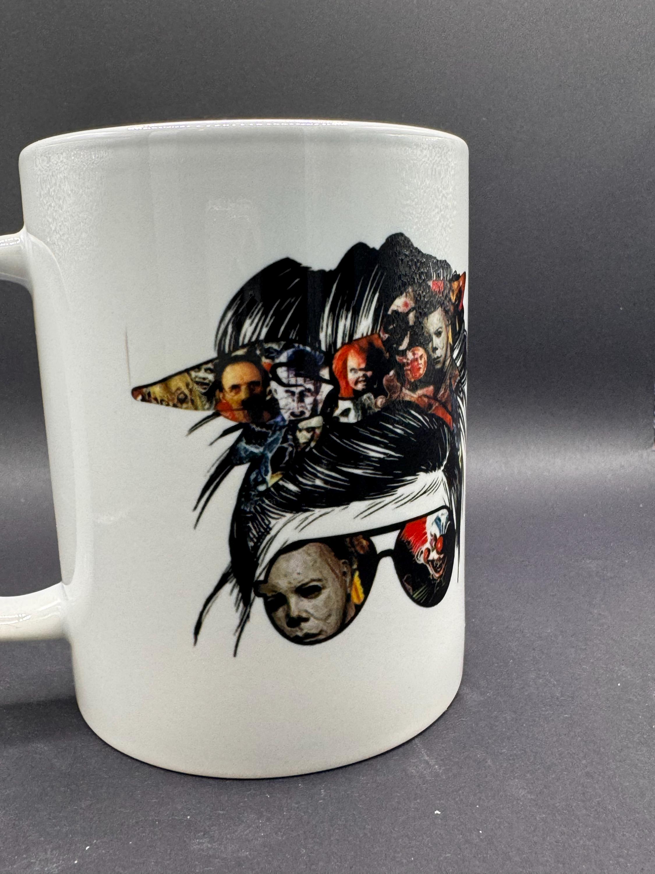 Horror Movie Messy Bun Coffee Mug, Horror Movies, Fall Coffee Mug ...