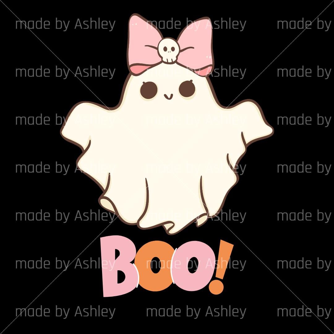 Pink Bow Ghost, Boo, Cute Ghost, Sublimation, Halloween Ghost, Fall ...
