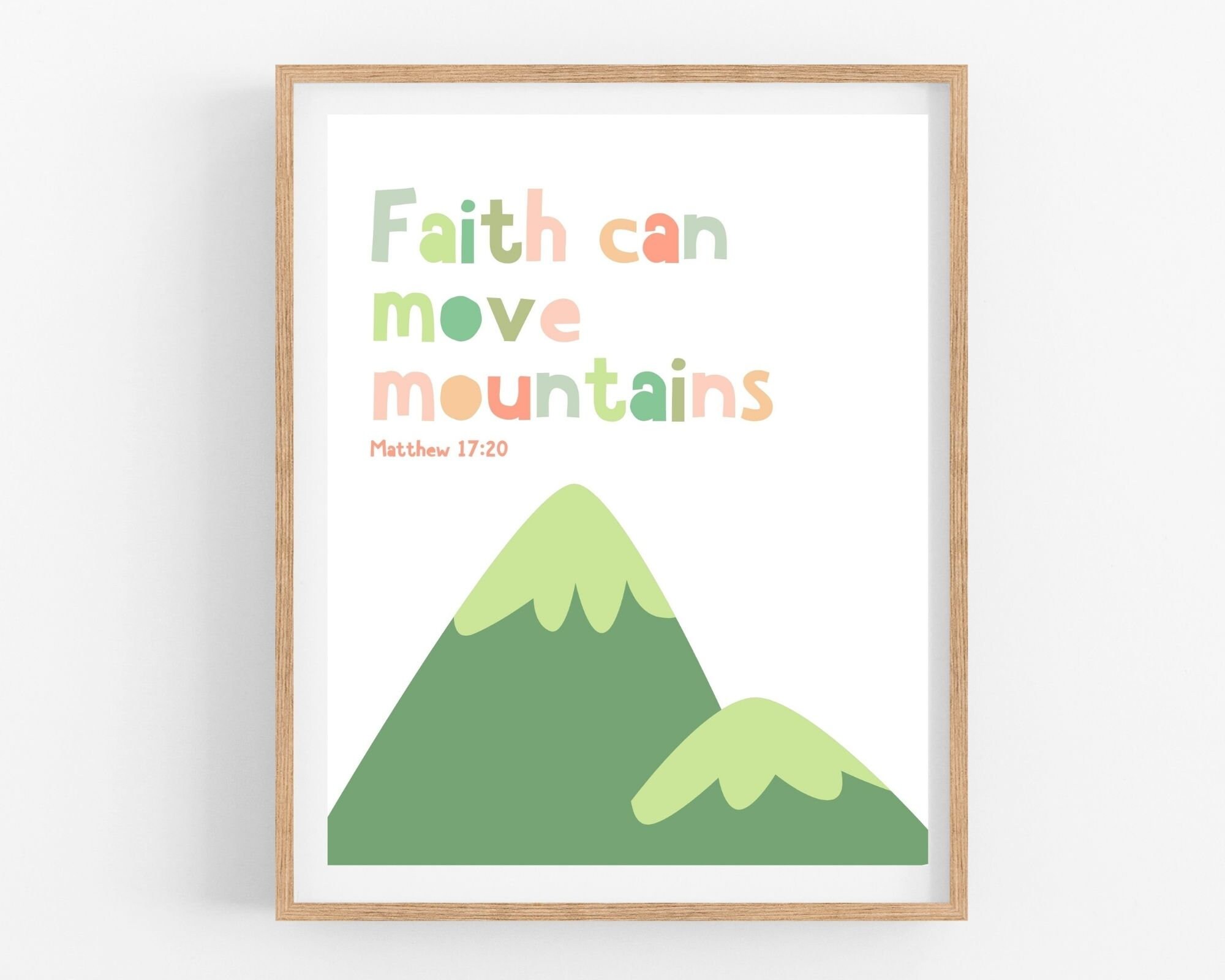 Wall Décor Home Décor INSTANT DOWNLOAD BLUE Faith Can Move Mountains ...