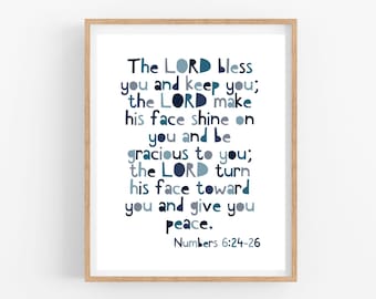 Handwritten Numbers 6:24-26 Bible Verse Art - Etsy