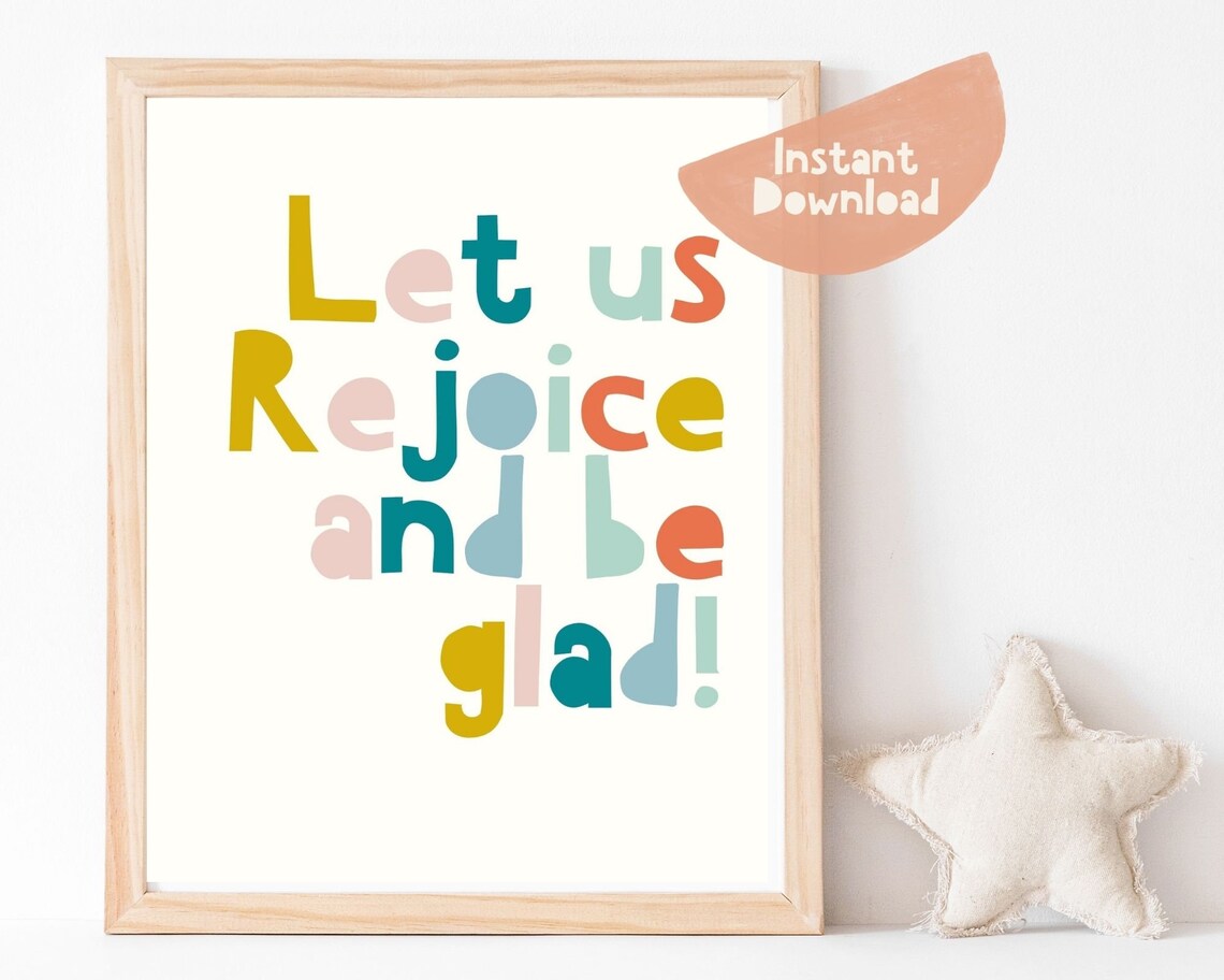 Rejoice and Be Glad Sign, Scripture, Christian Nursery, Home Decor ...