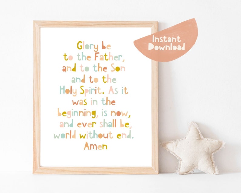 Glory Be Print Christian Art Prayer Art Christian Nursery | Etsy