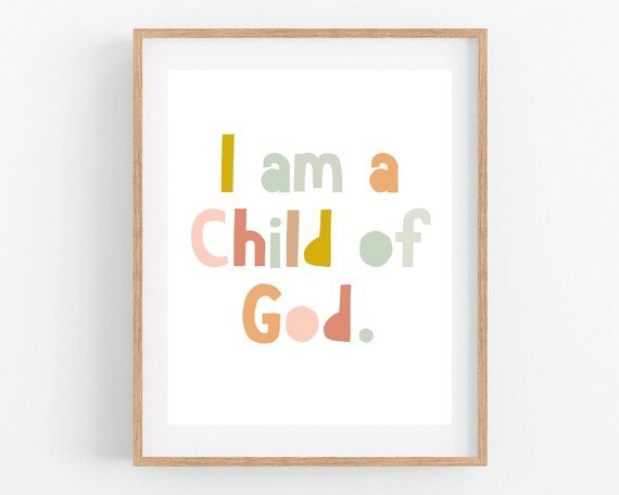 I Am a Child of God Sign Christian Art Nursery Decor Home - Etsy