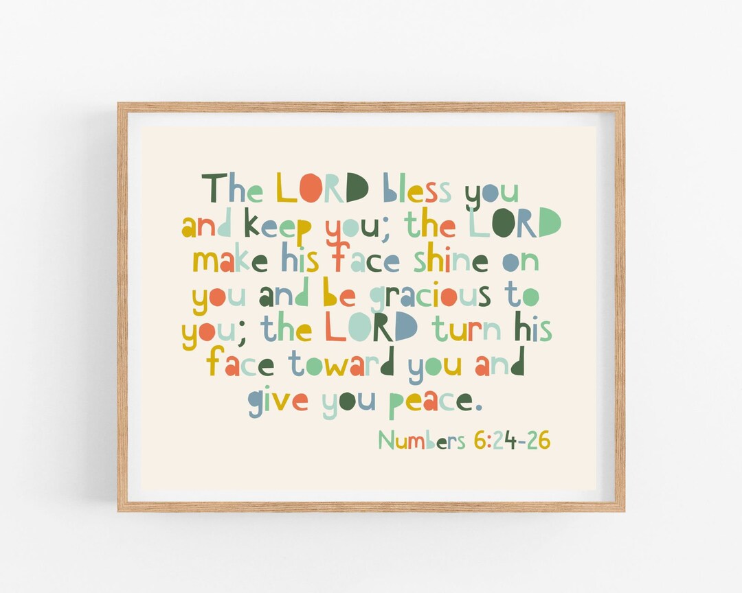 Numbers 6:24-26, Wall Art Print, Bible Verse Wall Art, Christian Home ...