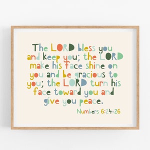 Numbers 6:24-26, Wall Art Print, Bible Verse Wall Art, Christian Home ...