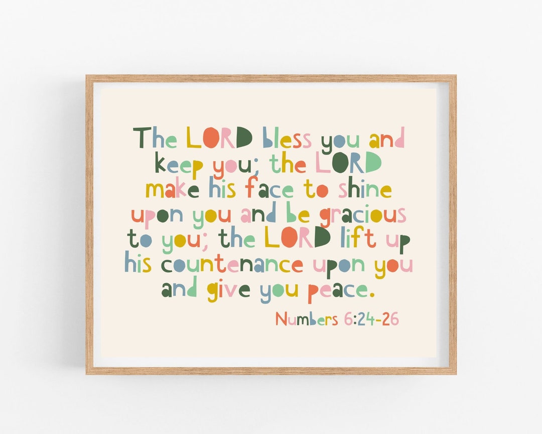 Numbers 6:24-26, Wall Art Print, Bible Verse Wall Art, Christian Home ...