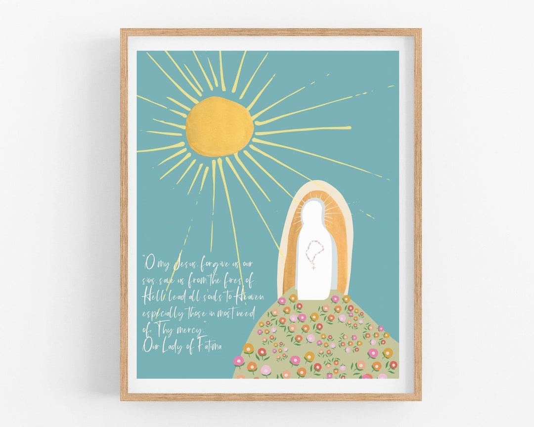 Our Lady of Fatima Catholic Art Print, Marian Art, Blessed Mary ...
