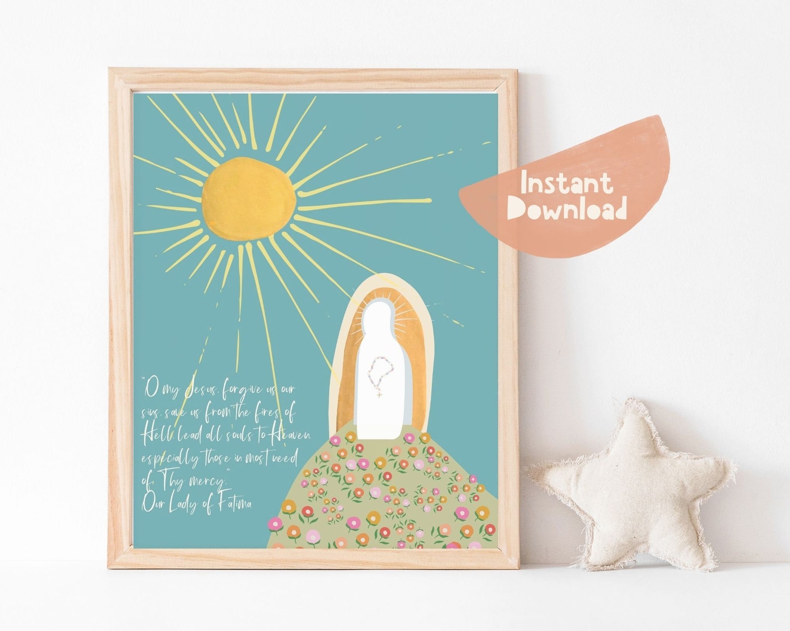 Our Lady of Fatima Catholic Art Print Marian Art Blessed - Etsy