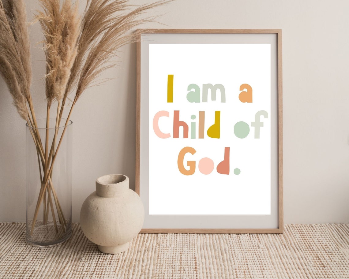 I Am a Child of God Sign Christian Art Nursery Decor Home - Etsy
