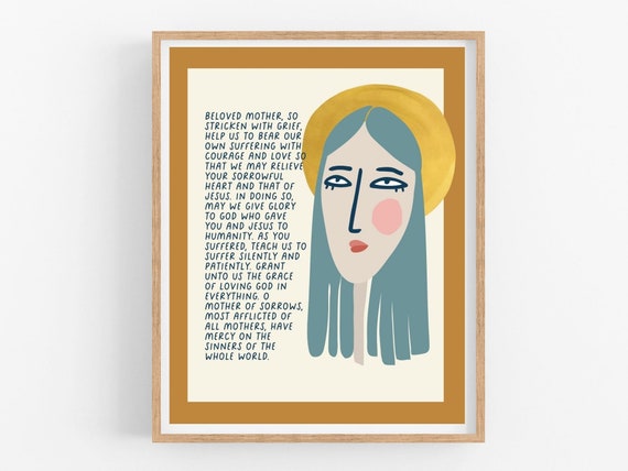 Our Lady of Sorrows Virgin Mary Saint Print Saint Quotes | Etsy