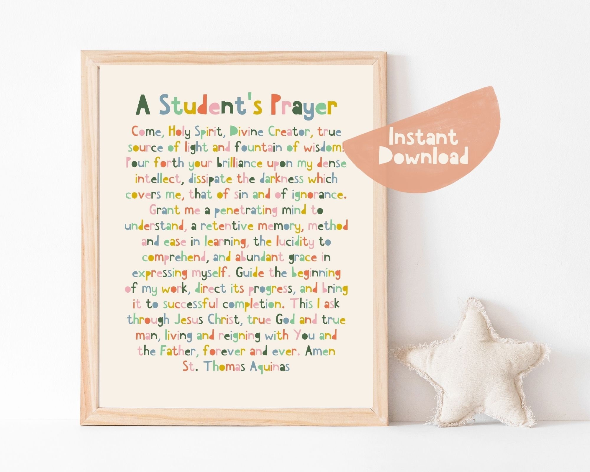 St Thomas Aquinas Saint Quotes Prayer Print Digital | Etsy