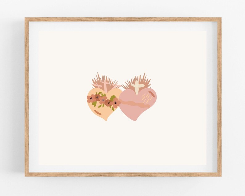 Sacred Heart Print Immaculate Heart Print Wall Decor Art - Etsy
