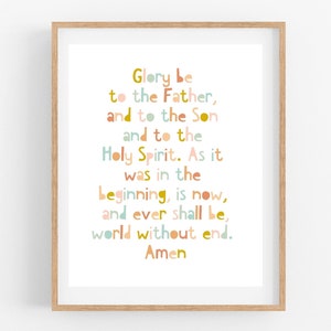 Glory Be Print, Christian Art, Prayer Art, Christian Nursery, Home ...