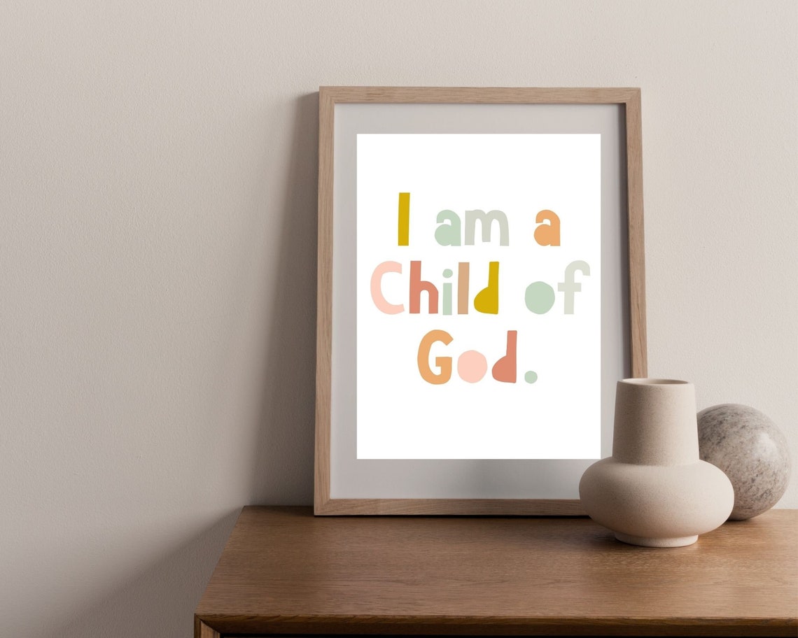 I Am a Child of God Sign Christian Art Nursery Decor Home - Etsy
