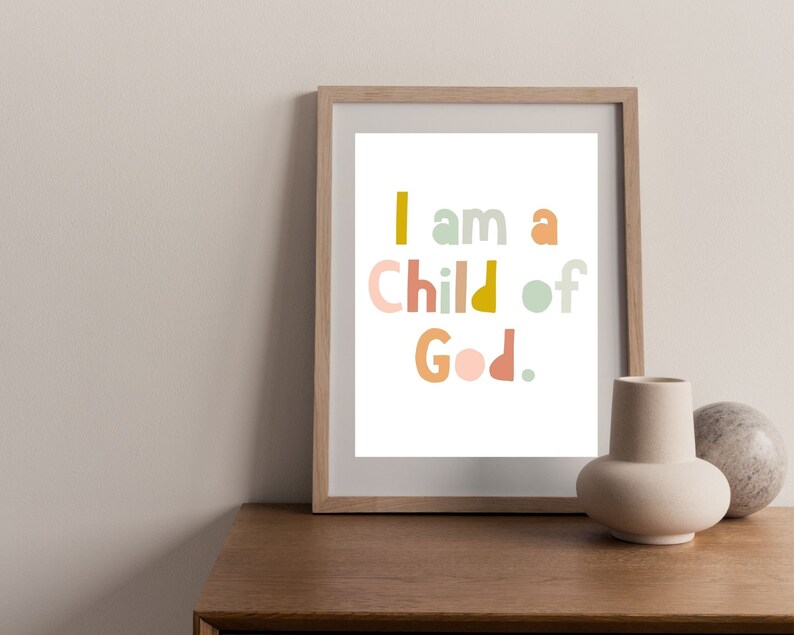 I Am a Child of God Sign Christian Art Nursery Decor Home - Etsy