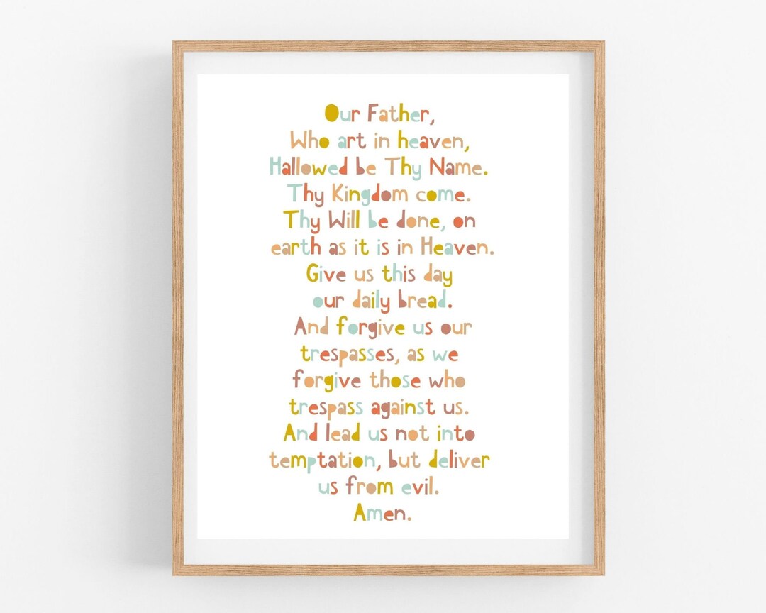 Our Father, Christian Art, Prayer Art, Christian Nursery, Home Decor ...