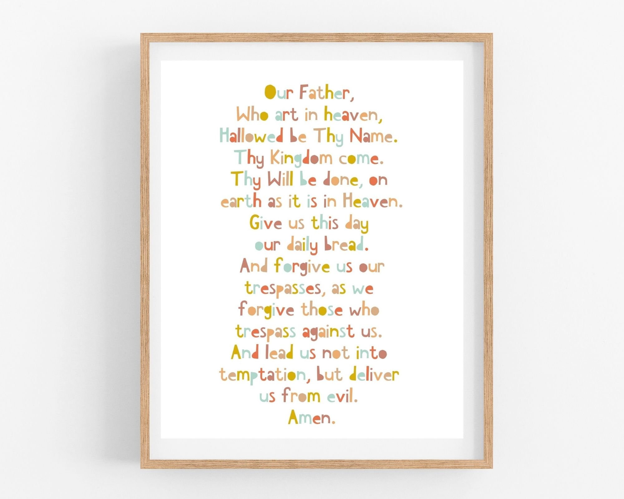 Our Father Christian Art Prayer Art Christian Nursery Home - Etsy UK