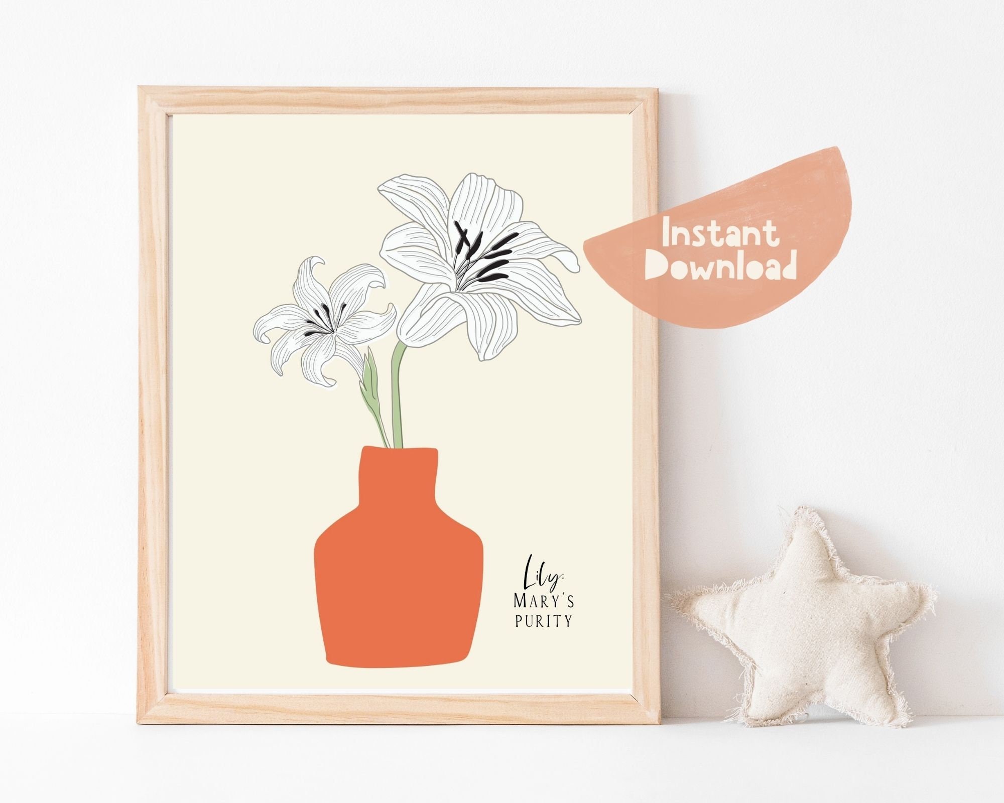 Mary Garden Print Botanical Illustration Marian Art | Etsy