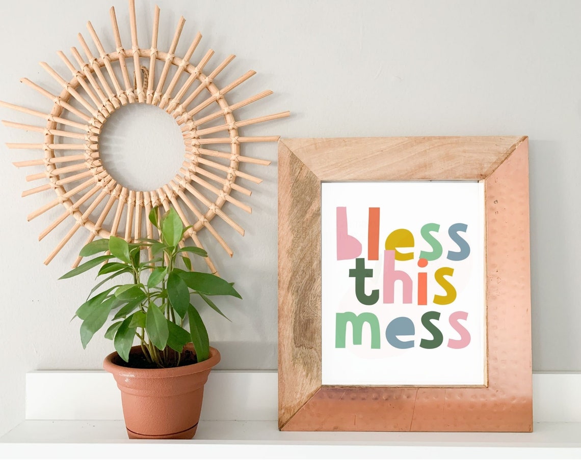 Bless This Mess Christian Nursery Printable Gift Kids - Etsy