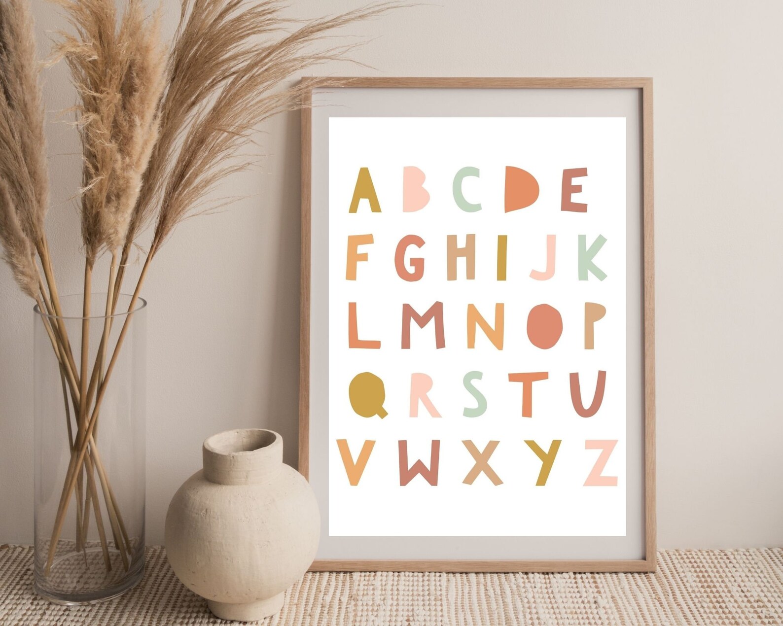 ABC Print Boho Nursery Home Decor Art Printables Alphabet - Etsy