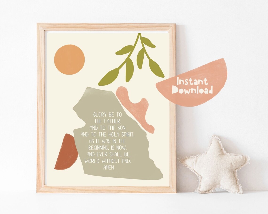 Glory Be Print Christian Art Prayer Art Christian Nursery - Etsy