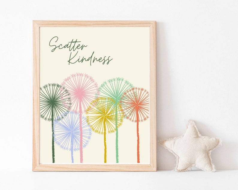 Scatter Kindness Print Be Kind Print Digital Download | Etsy
