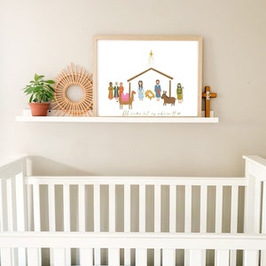 Nativity Print, Christmas Art, Bible Verse, Christmas Decoration ...