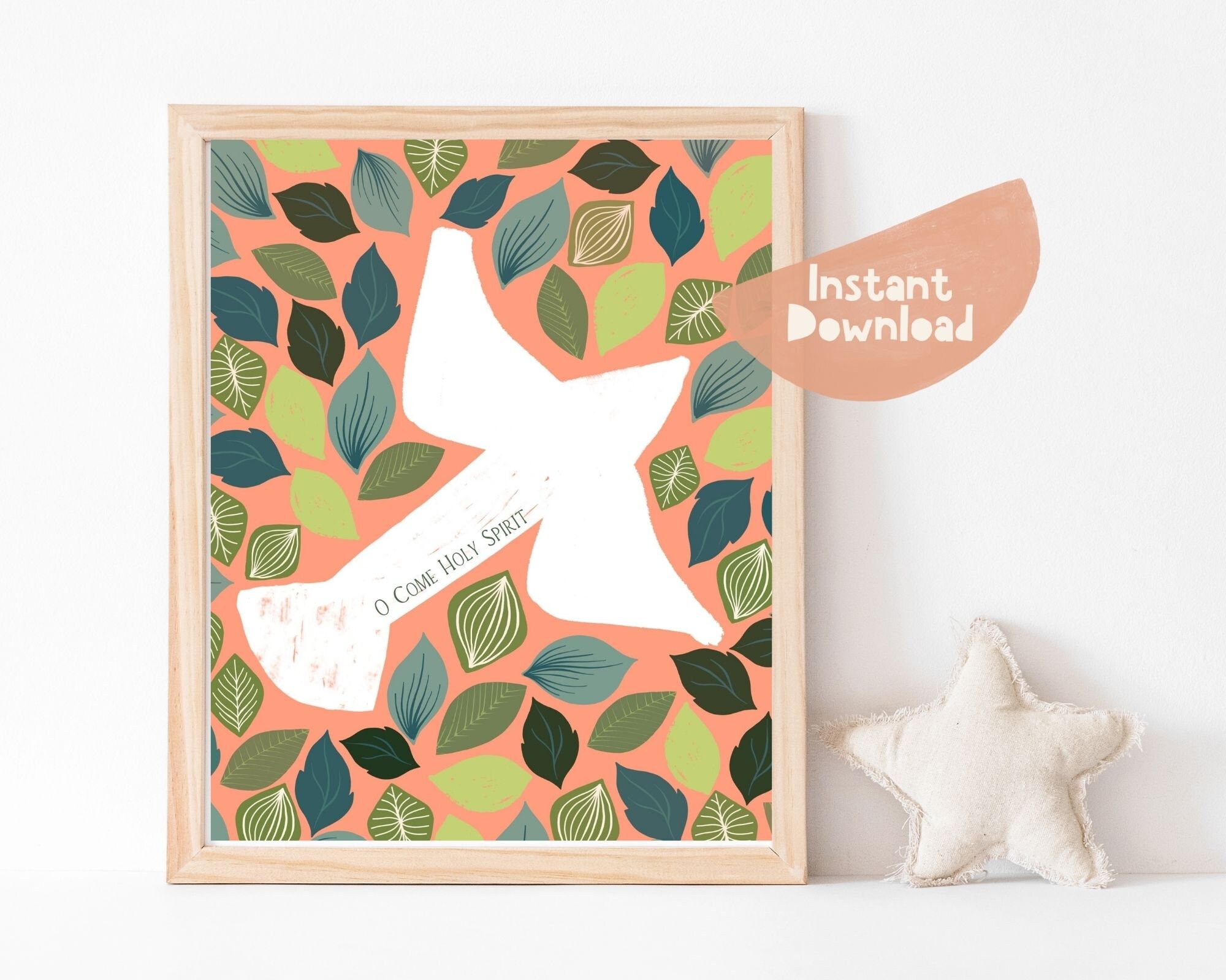 Holy Spirit Print Boho Decor Christian Nursery Catholic - Etsy