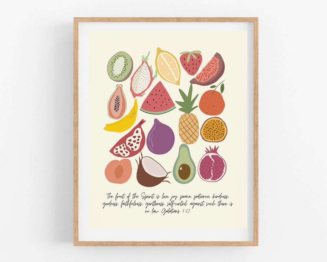 Fruit of the Spirit Wall Art, Fruits of the Spirit Prints, Bible Verse ...