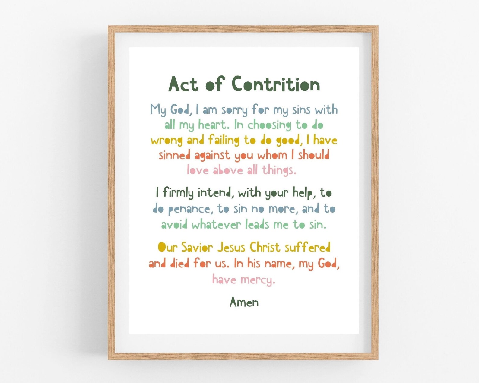 Act of Contrition Christian Art Prayer Art Christian - Etsy UK