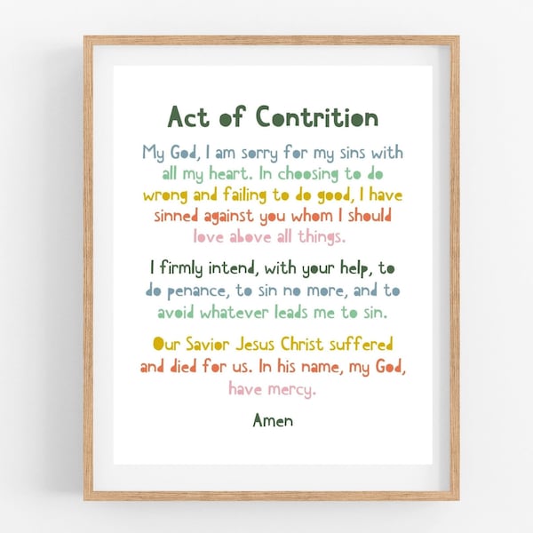 Act of Contrition Old Version - Etsy
