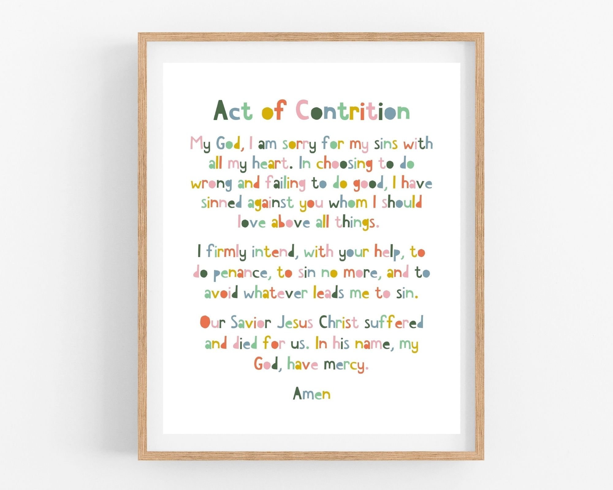 Act of Contrition Christian Art Prayer Art Christian - Etsy UK
