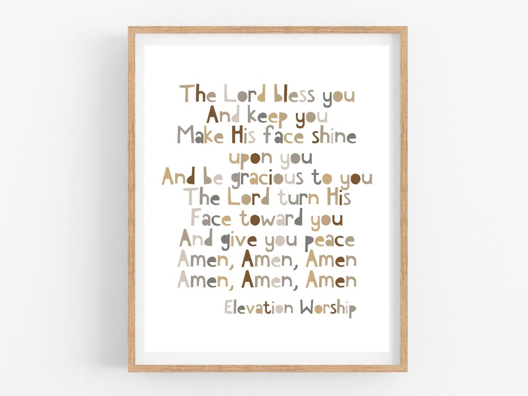 The Blessing Elevation Worship Lyrics Wall Art Print Numbers - Etsy